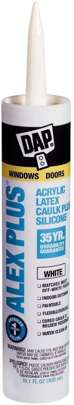 Dap Inc 18152 6 Pack 10.1 oz. Alex Plus Acrylic Latex Caulk Plus Silicone, White