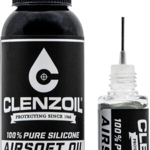 CLENZOIL Airsoft Oil | 100% Silicone Air Gun Oil & Airsoft Chamber Lube | All Purpose Airsoft Silicone Oil Lubricant for Airsoft Pistol & Air Rifle | 2 oz Bottle & 0.5 oz Needle Oiler Combo Pack