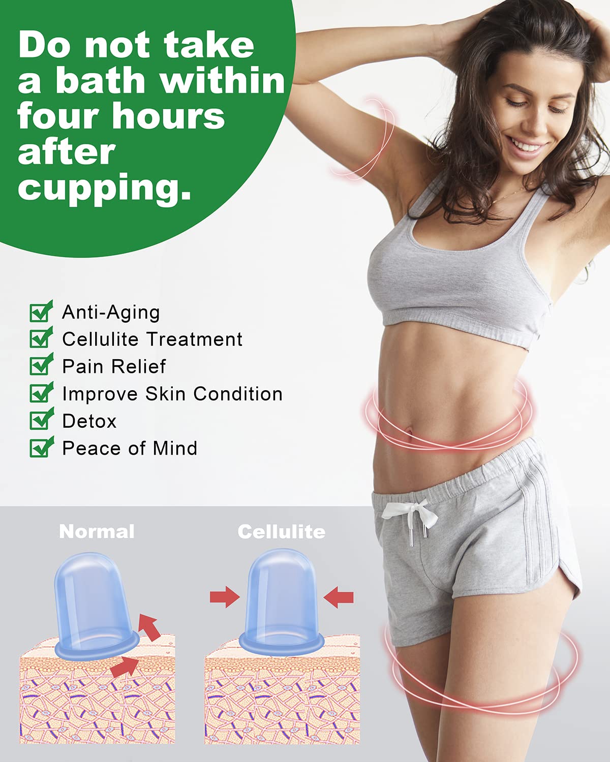 Silicone Cupping Therapy Sets, Anti Cellulite Cup Massager - Vacuum Suction Cup for Cellulite Treatment - Amazing Cellulite Remover