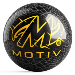 On The Ball Bowling Motiv Venom Spare Bowling Ball Black/Gold - UNDRILLED - Made of Polyester (14)