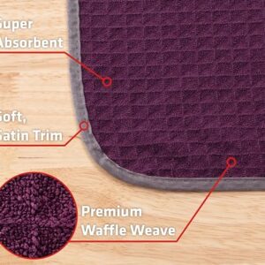 VIKING Microfiber Towel, Waffle Weave Car Drying Towel, Premium, Soft and Super Absorbent, Towel for Car Detailing Kit, Purple, 28 Inch x 36 Inch, 1 Pack