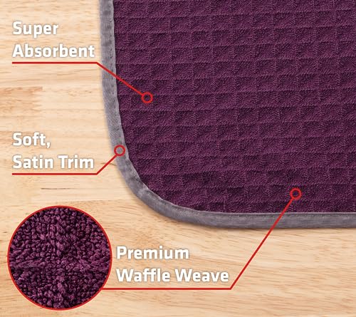 VIKING Microfiber Towel, Waffle Weave Car Drying Towel, Premium, Soft and Super Absorbent, Towel for Car Detailing Kit, Purple, 28 Inch x 36 Inch, 1 Pack