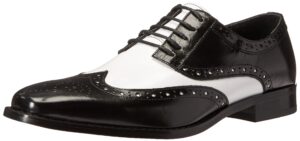 stacy adams men's tinsley-wingtip oxford, black/white, 15 m us