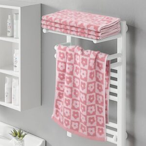 Jacquotha Cotton Hand Towels Pink Checkered Floral - Quick Drying Hand Towel Set of 4, Gifts for Women Her Girls, 29” x 13”