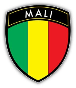 mali flag shield truck car window bumper sticker decal 5"