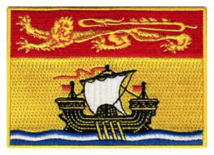 cypress collectibles - new brunswick flag patch - premium embroidered appliqué - canadian iron on patches - dimensions: 3.5" x 2.5"