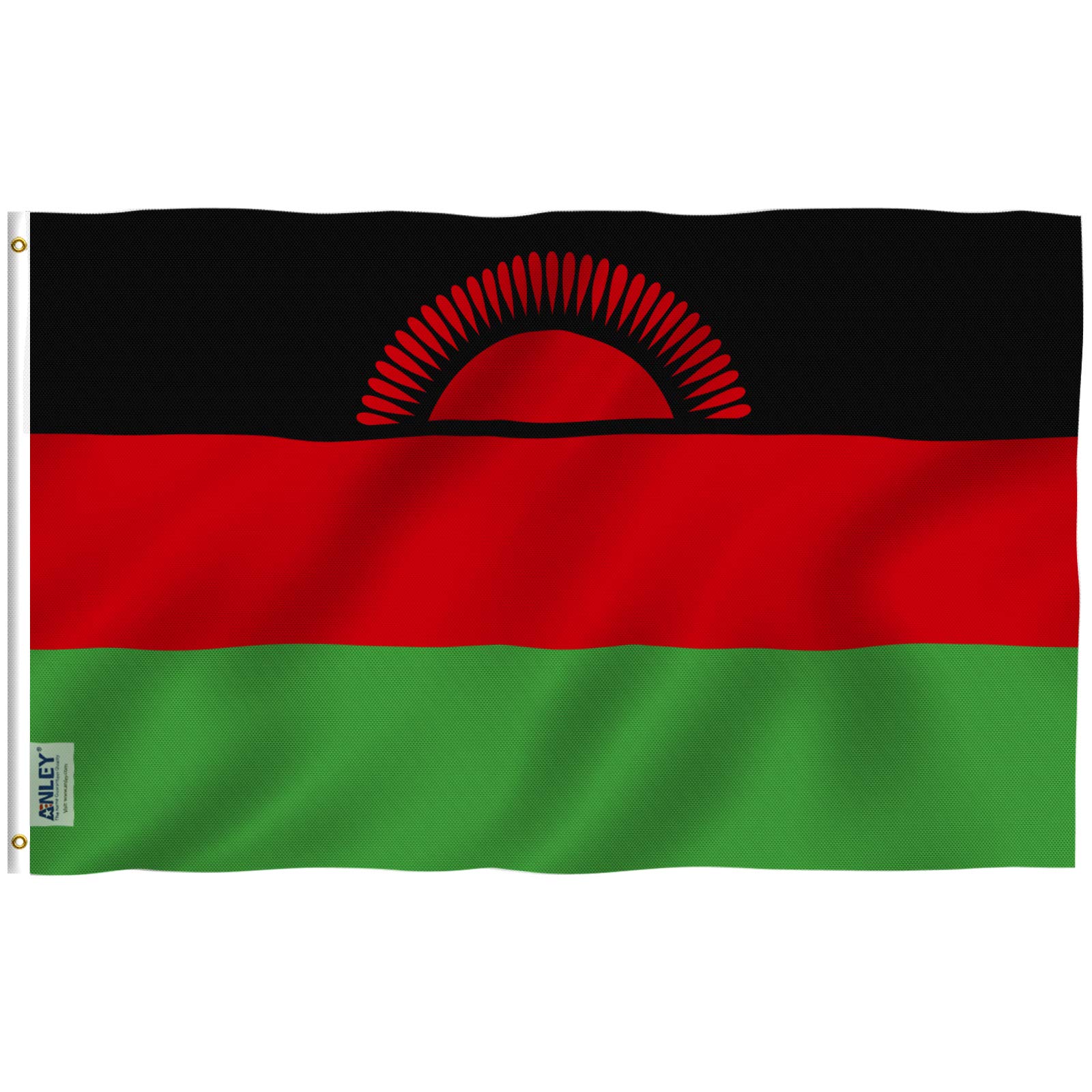 ANLEY Fly Breeze 3x5 Feet Malawi flag - Vivid Color and Fade Proof - Canvas Header and Double Stitched - Malawian Flags Polyester with Brass Grommets 3 X 5 Ft