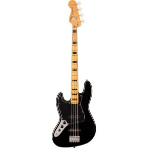 squier classic vibe 70s jazz bass, black, left-handed, maple fingerboard