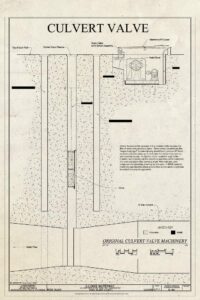 historic pictoric : blueprint culvert valve - illinois waterway, u.s. army corps of engineers, rock island district, rock island, rock island county, il 16in x 24in