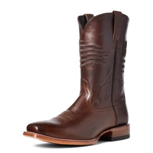 ariat mens circuit patriot square toe western boot bar top brown 15