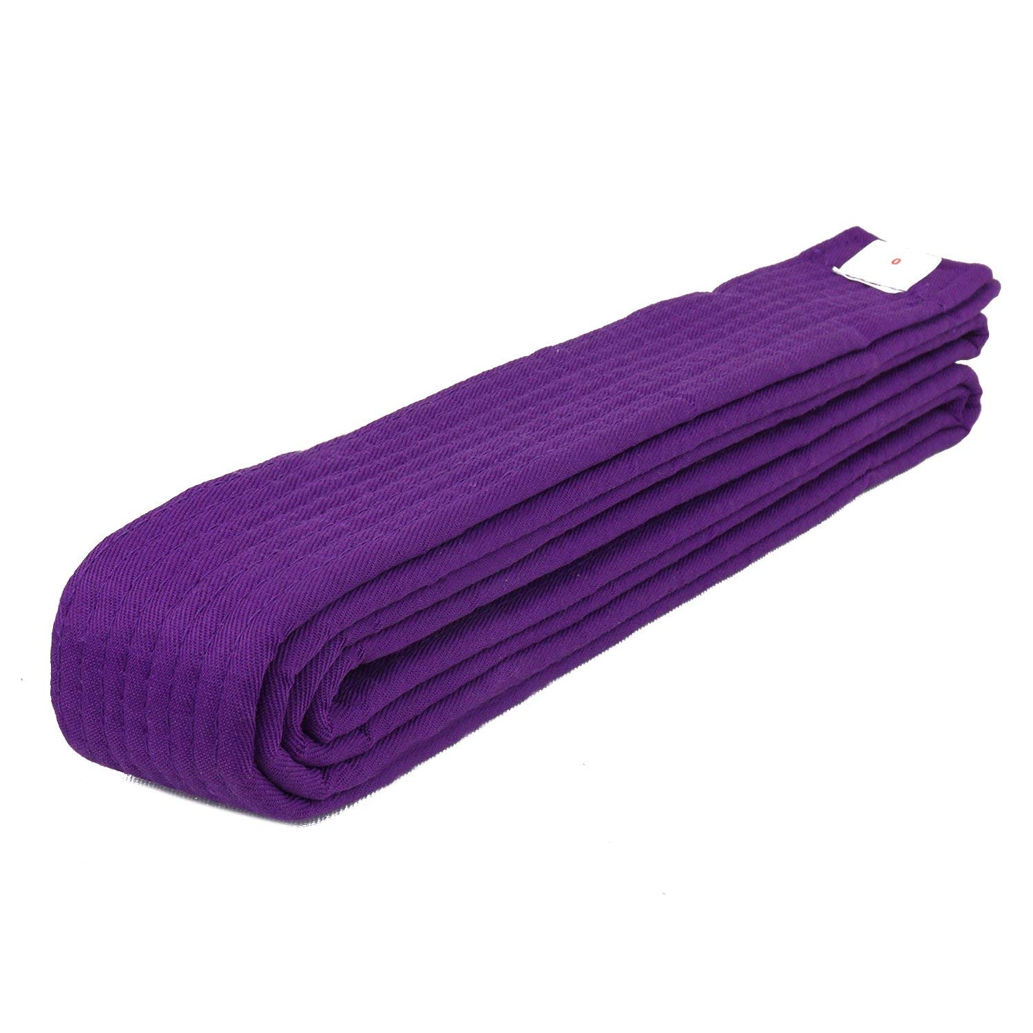 AAMA Plain Color Belt for Martial Arts - Taekwondo Karate Judo - Purple Size 5