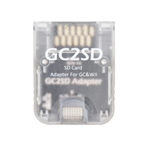 areme gc2sd micro sd card adapter tf card reader for gamecube wii console (transparent)