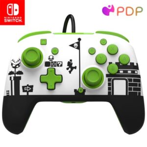 pdp rematch enhanced wired nintendo switch pro controller, switch lite/oled compatible (mario retro)