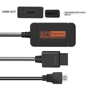 yoxxzus N64 HDMI Adapter, HDMI Converter with HDMI Cable for N64/Gamecube/SNES