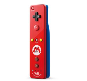 nintendo wireless motion sensor wii remote motionplus mario edition - for nintendo wii and wii u, red (renewed)