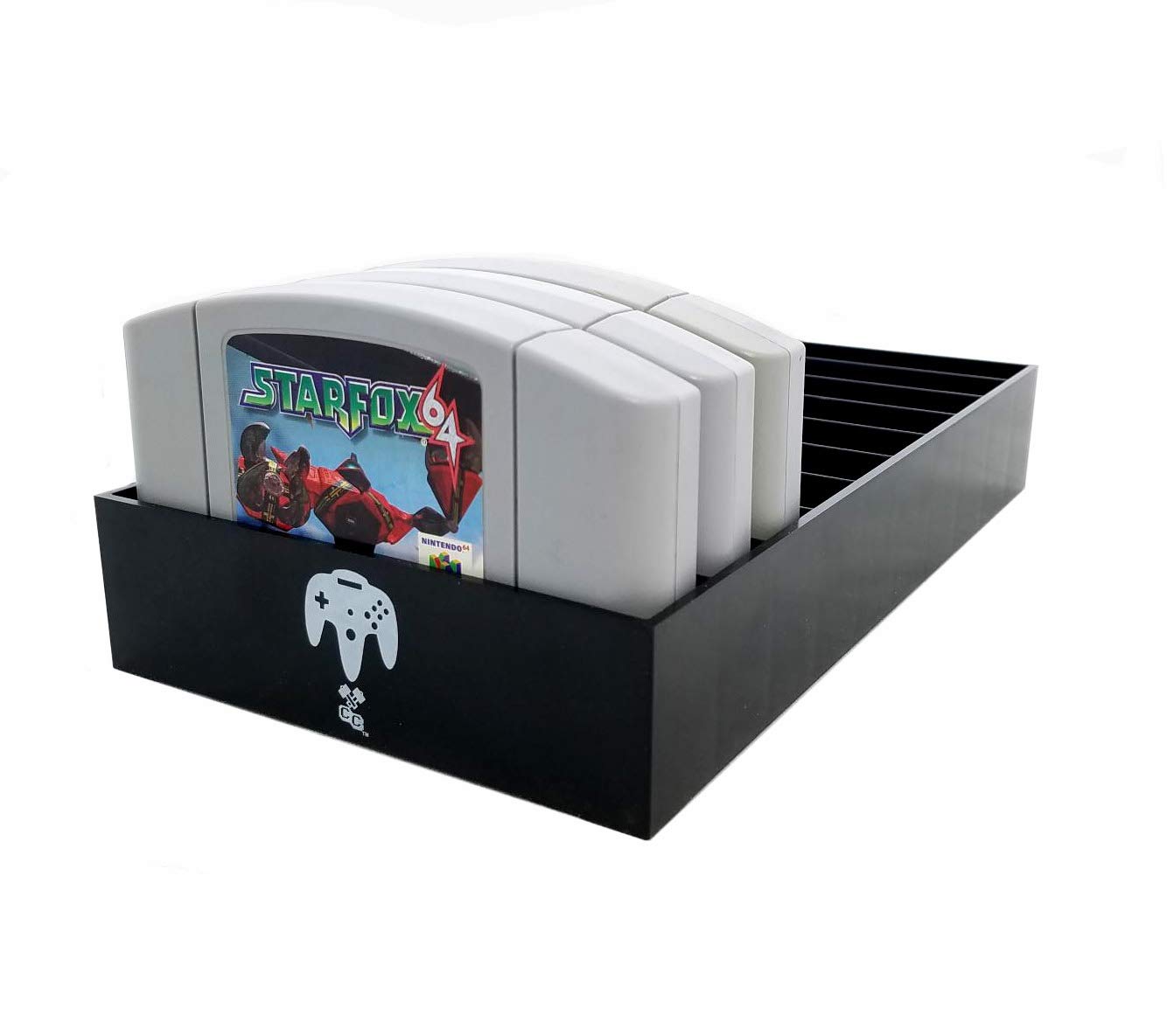 Collector Craft, Black, N64 Compatible Cartridge Holder, N64 Game Tray, Holds 10 Games, Organization, Retro Video Game Collection, Works with Nintendo 64 NTSC and PAL Cartridges