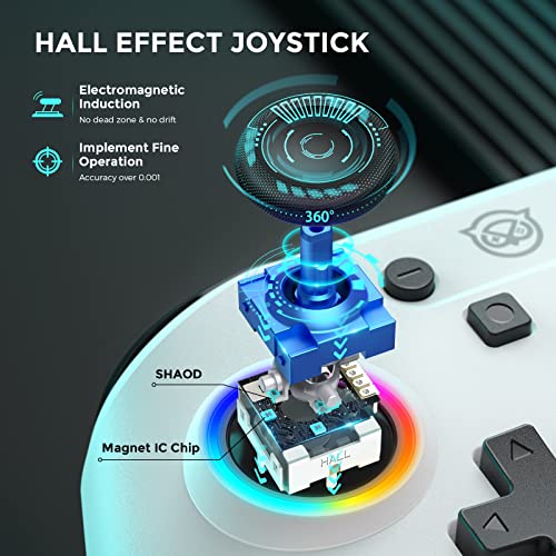 NYXI Chaos Pro controlle with Hall Joystick, switch pro controller wireless for Nintendo Switch/Lite/OLED, Hall Effect Controller with RGB Light, Programmable, Turbo, Vibration, Wake Up