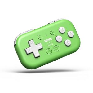 8bitdo micro bluetooth gamepad pocket-sized mini controller for switch, android, and raspberry pi, supports keyboard mode (green)