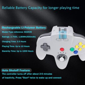 SAFFUN 2.4 GHz Wireless USB Controller Compatible with Switch, USB N64 Controller for Windows PC MAC Linux Raspberry Pi Retropie Switch NSO, Rechargeable, Plug and Play (Black)