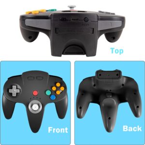 SAFFUN 2.4 GHz Wireless USB Controller Compatible with Switch, USB N64 Controller for Windows PC MAC Linux Raspberry Pi Retropie Switch NSO, Rechargeable, Plug and Play (Black)