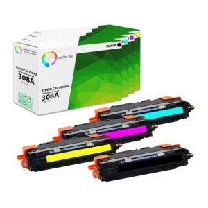 tct premium compatible toner cartridge replacement for hp 308a 309a q2670a q2671a q2672a q2673a works with hp color laserjet 3500 3500n 3550 3550n printers (black, cyan, magenta, yellow) - 4 pack