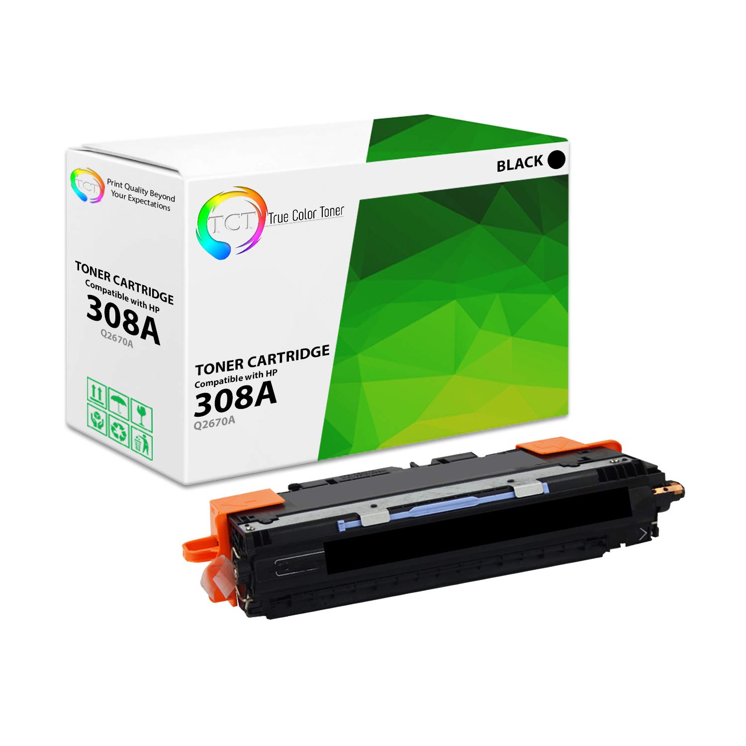 TCT Premium Compatible Toner Cartridge Replacement for HP 308A 309A Q2670A Q2671A Q2672A Q2673A works with HP Color LaserJet 3500 3500N 3550 3550N Printers (Black, Cyan, Magenta, Yellow) - 4 Pack