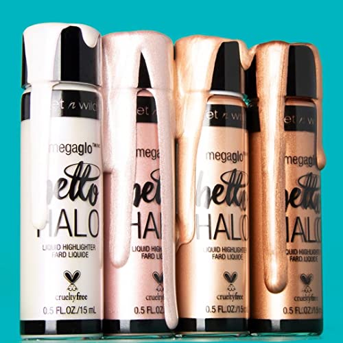 wet n wild MegaGlo Hello Halo Liquid Highlighter Makeup, Shimmer, Gold Go With The Glow