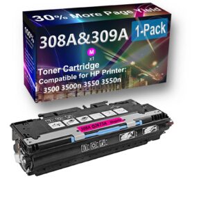 1-pack (magenta) compatible high yield 308a (q2673a) toner cartridge use for hp 3550n printer