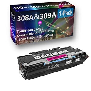 1-pack (magenta) compatible 3550 printer toner cartridge high capacity replacement for hp (q2673a) 308a toner cartridge