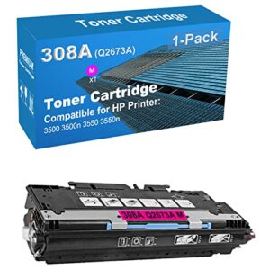 jullu 1-pack (magenta) compatible high capacity 308a (q2673a) toner cartridge use for 3500 3500n 3550 3550n printer