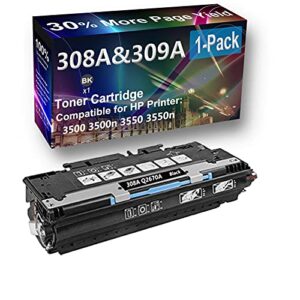 1-pack (black) compatible high yield 308a (q2670a) toner cartridge use for hp 3550n printer