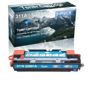 1-pack (cyan) compatible high yield 308a 311a | q2681a laser printer toner cartridge use for hp 2500l 2500n printer