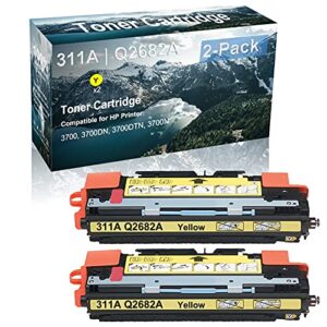 2-pack (yellow) compatible high capacity 308a 311a | q2682a toner cartridge use for hp 3700 3700dn 3700dtn 3700n printer