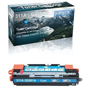 1-pack (cyan) compatible high capacity 308a 311a | q2681a toner cartridge use for hp 3700 3700dn 3700dtn 3700n printer