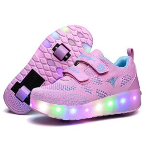 nsasy roller shoes usb charge girls boys sneakers with wheels led roller skates shoes