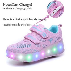 Nsasy Roller Shoes USB Charge Girls Boys Sneakers with Wheels LED Roller Skates Shoes