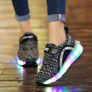 SDSPEED Kids Roller Skate Shoes with Single Wheel Shoes Sport Sneaker LED