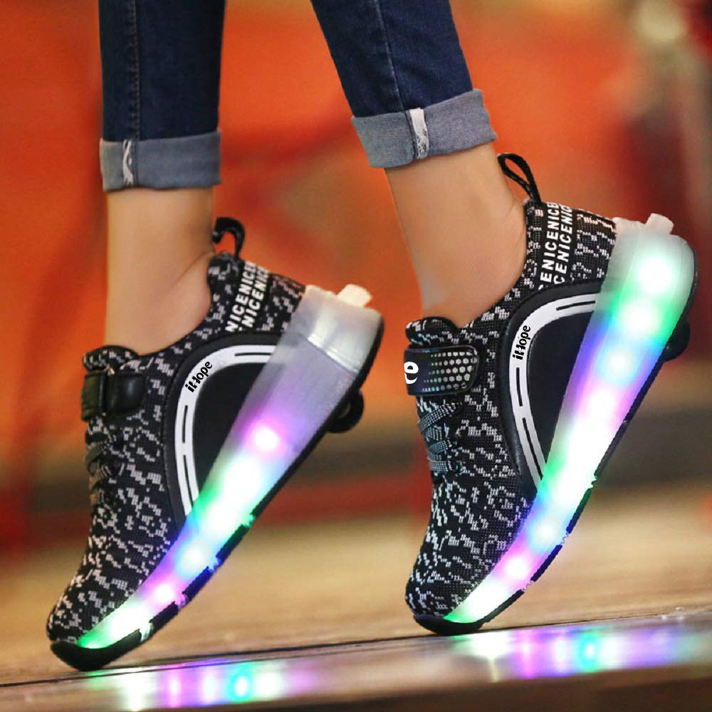 SDSPEED Kids Roller Skate Shoes with Single Wheel Shoes Sport Sneaker LED