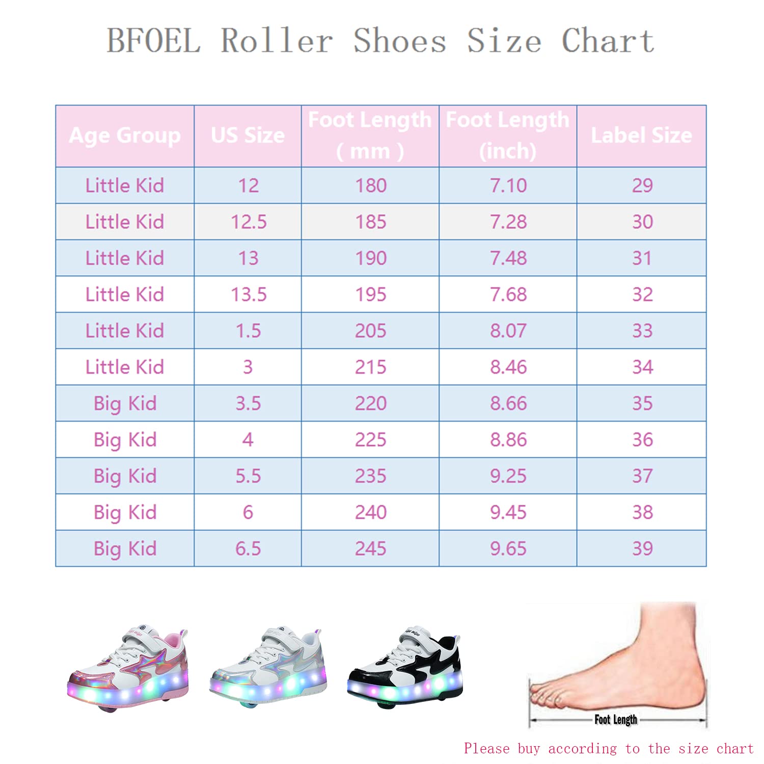 BFOEL Girls Roller Skates Light up Shoes Roller Shoes USB Charge Girls Boys Sneakers with Wheels LED Roller Skates Shoes(5.5 Big Kid White Silver 37)