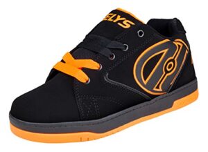 heelys kids propel skate shoe, black/orange, 5