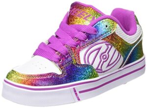 heelys motion plus (little kid/big kid/adult) white/rainbow/hot pink 3 little kid m