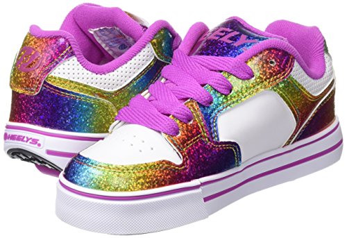 HEELYS Motion Plus (Little Kid/Big Kid/Adult) White/Rainbow/Hot Pink 3 Little Kid M