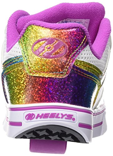 HEELYS Motion Plus (Little Kid/Big Kid/Adult) White/Rainbow/Hot Pink 3 Little Kid M