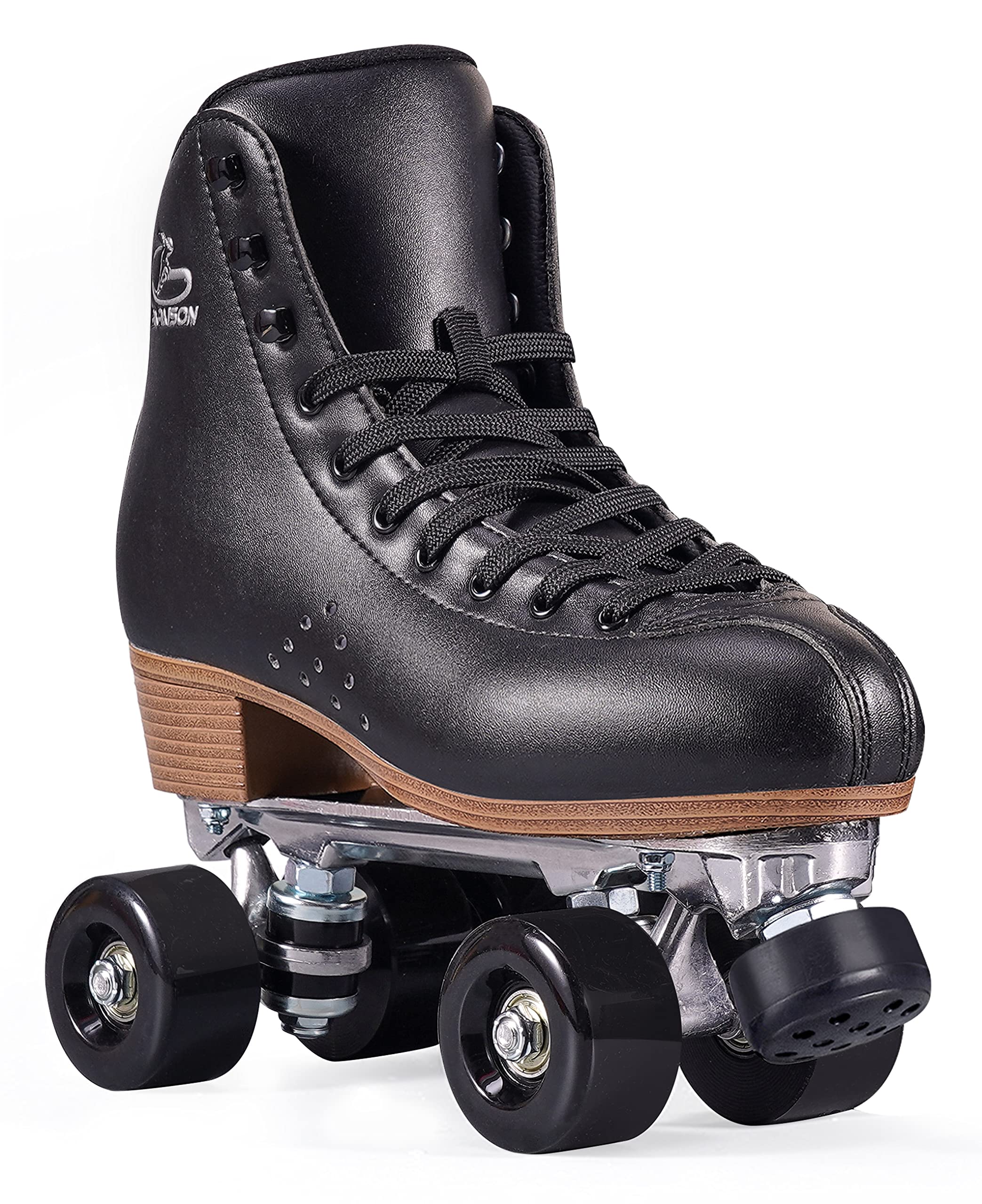 PAPAISON Roller Skates for Women and Girls, Deluxe 2 Layer Microfiber Leather Double Row-Classic Roller Skates for Men, Professional Outdoor Indoor Quad-Skates for Kids & Adults