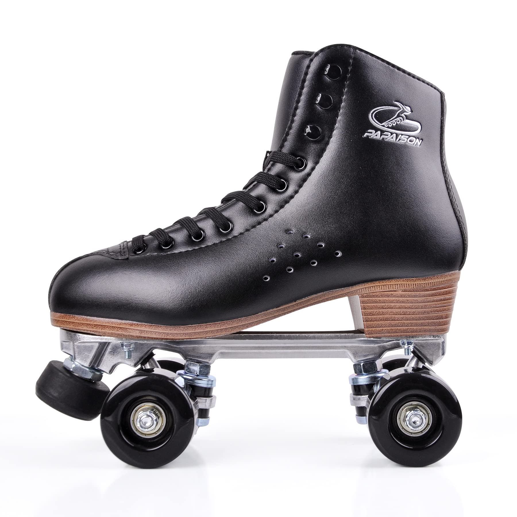 PAPAISON Roller Skates for Women and Girls, Deluxe 2 Layer Microfiber Leather Double Row-Classic Roller Skates for Men, Professional Outdoor Indoor Quad-Skates for Kids & Adults