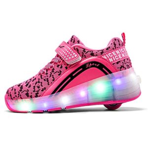 Nsasy Roller Shoes Girls Boys Wheels Sneakers Led Light up Sport shoes Roller Skates Best Gift