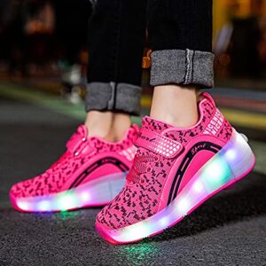 Nsasy Roller Shoes Girls Boys Wheels Sneakers Led Light up Sport shoes Roller Skates Best Gift