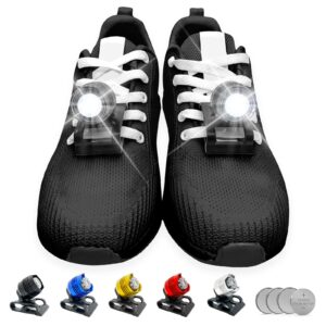 running lights for runners,lights for walking at night,ipx5 running shoe lights waterproof,shoe light,2pcs shoe headlights used for dog walking, walking tours camping, suitable for adults kids(black)