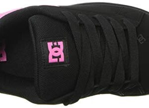 DC Unisex-Child Court Graffik Low Top Skate Shoe Sneaker, Black/Pink, 1 M M US Big Kid