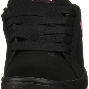 DC Unisex-Child Court Graffik Low Top Skate Shoe Sneaker, Black/Pink, 1 M M US Big Kid